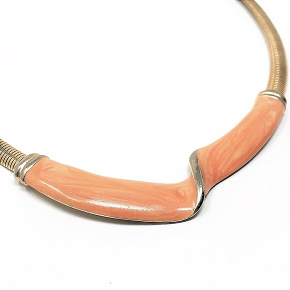 Vintage | Jewelry | Vintage Snake Coil Wood Pattern Necklace | Poshmark